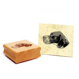 Dekolando Stempel Motivstempel Englische Pointer Stempel Hund Holzstempel 48 x 31 mm