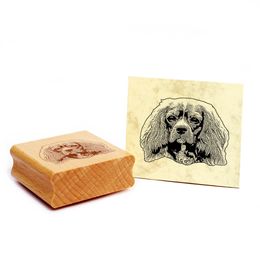 Dekolando Stempel Motivstempel Cavalier King Charles Spaniel Stempel Hund Holzstempel 4