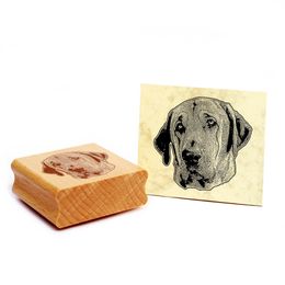 Dekolando Stempel Motivstempel Broholmer Stempel Hund Holzstempel 48 x 46 mm