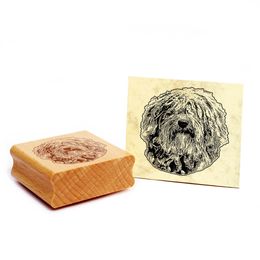 Dekolando Stempel Motivstempel Puli Stempel Hund Holzstempel 49 x 48 mm