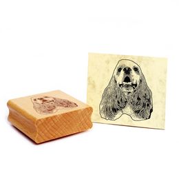Dekolando Stempel Motivstempel American Cocker Spaniel Stempel Hund Holzstempel 42 x 48