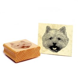 Dekolando Stempel Motivstempel Norwich Terrier Stempel Hund Holzstempel 49 x 48 mm