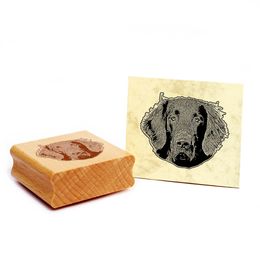 Dekolando Stempel Motivstempel Flat Coated Retriever Stempel Hund Holzstempel 48 x 41 m