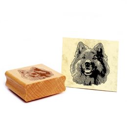 Dekolando Stempel Motivstempel Elo Stempel Hund Holzstempel 44 x 48 mm