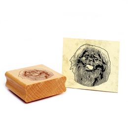 Dekolando Stempel Motivstempel Pekingese Stempel Hund Holzstempel 48 x 48 mm