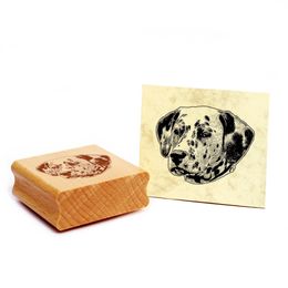 Dekolando Stempel Motivstempel Dalmatiener Stempel Hund Holzstempel 48 x 39 mm