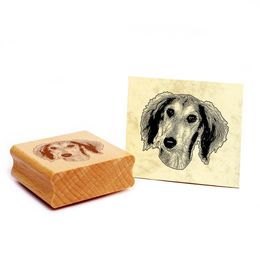 Dekolando Stempel Motivstempel Saluki Stempel Hund Holzstempel 48 x 42 mm