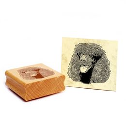 Dekolando Stempel Motivstempel Irish Water Spaniel Stempel Hund Holzstempel 48 x 46 mm