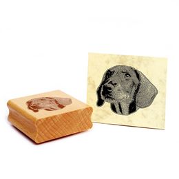 Dekolando Stempel Motivstempel Dackel Kurzhaar Stempel Hund Holzstempel 48 x 39 mm