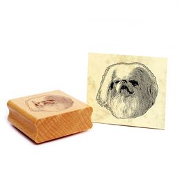 Dekolando Stempel Motivstempel Japan Chin Stempel Hund Holzstempel 48 x 45 mm