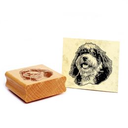 Dekolando Stempel Motivstempel Bernedoodle Stempel Hund Holzstempel 47 x 48 mm