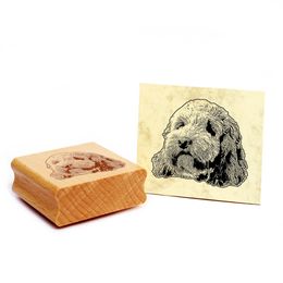 Dekolando Stempel Motivstempel Cockapoo Stempel Hund Holzstempel 48 x 44 mm