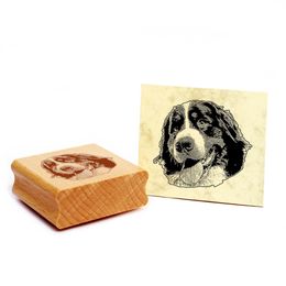Dekolando Stempel Motivstempel Berner Sennenhund Stempel Hund Holzstempel 48 x 44 mm