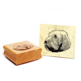 Dekolando Stempel Motivstempel Otterhound Stempel Hund Holzstempel 48 x 41 mm