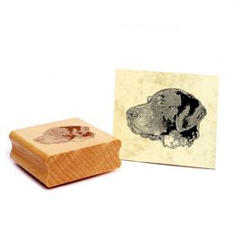 Dekolando Stempel Motivstempel Deutsch Kurzhaar Stempel Hund Holzstempel 48 x 37 mm