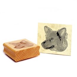 Dekolando Stempel Motivstempel Harzer Fuchs Stempel Hund Holzstempel 48 x 46 mm
