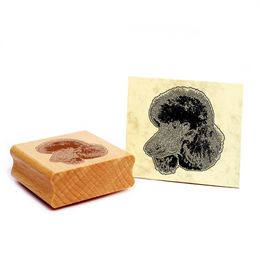 Dekolando Stempel Motivstempel Pudel Stempel Hund Holzstempel 44 x 48 mm