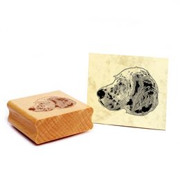 Dekolando Stempel Motivstempel Englische Setter Stempel Hund Holzstempel 48 x 39 mm