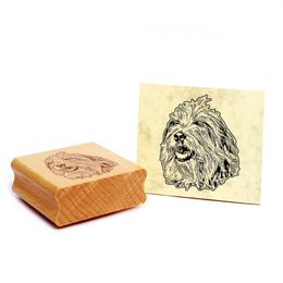 Dekolando Stempel Motivstempel Bergamasker Hirtenhund Stempel Hund Holzstempel 41 x 48