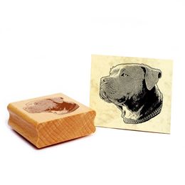 Dekolando Stempel Motivstempel American Bully Stempel Hund Holzstempel 48 x 46 mm
