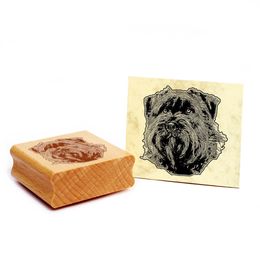 Dekolando Stempel Motivstempel Bouvier Des Flandres Stempel Hund Holzstempel 47 x 48 mm