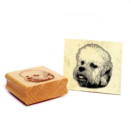 Dekolando Stempel Motivstempel Dandie Dinmont Terrier Stempel Hund Holzstempel 42 x 48