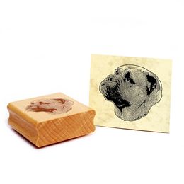 Dekolando Stempel Motivstempel Ca De Bou Stempel Hund Holzstempel 48 x 44 mm