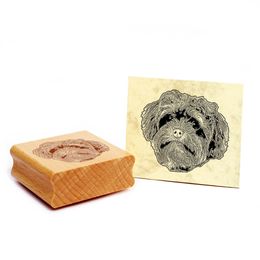 Dekolando Stempel Motivstempel Bolonka Zwetna Stempel Hund Holzstempel 48 x 45 mm