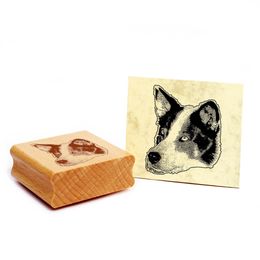 Dekolando Stempel Motivstempel Grönlandhund Stempel Hund Holzstempel 41 x 48 mm
