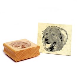 Dekolando Stempel Motivstempel Kaukasischer Owtscharka Stempel Hund Holzstempel 48 x 48