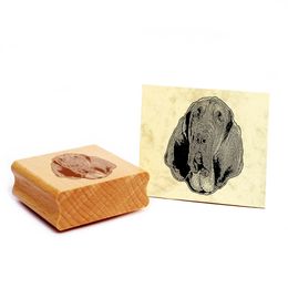Dekolando Stempel Motivstempel Bloodhound Stempel Hund Holzstempel 39 x 48 mm