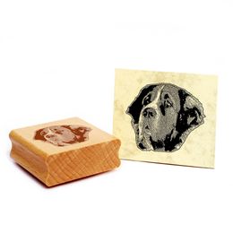 Dekolando Stempel Motivstempel Pyrenäen Mastiff Stempel Hund Holzstempel 48 x 42 mm