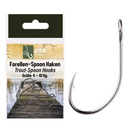 Zite Forellenhaken Set 10 Stk. in Größe 4 Forellen Spoon Haken 0,18mm fürs Forellenangeln