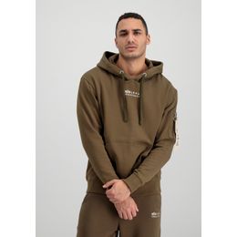 Hoodie Alpha Industries "ALPHA Men - Hoodies Organics EMB Hoody" Gr. L, braun (organic mud) Herren Sweatshirts