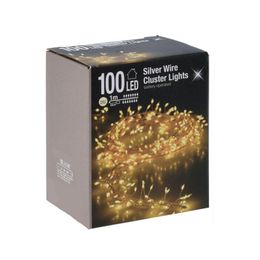 Spetebo Lichterkette Silver Wire CLUSTER Lights - 100 LED, 100-flammig, silberfarben, 1 m