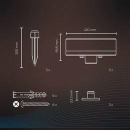 calex Smart Outdoor Ground Spot, CCT RGB 3-flg.