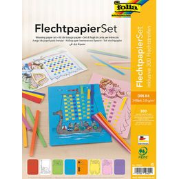 Folia Flechtpapier-Set in Bunt - 24 Blatt - A4