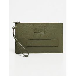 Victor & Hugo Paris Leder-Clutch "Fernando" in Khaki - (B)26,5 x (H)17 x (T)1 cm