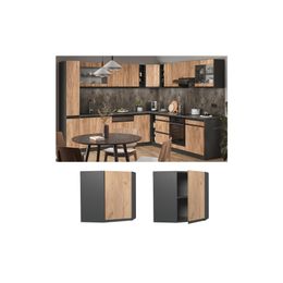 VICCO Eckh&auml;ngeschrank K&uuml;chenschrank K&uuml;chenm&ouml;bel R-Line J-Shape Anthrazit Eiche 57 cm modern