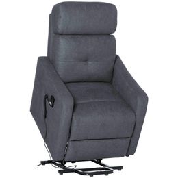 HOMCOM Elektrischer Sessel mit Aufstehfunktion und kabelgebundener Fernbedienung grau 71L x 94B x 104H cm