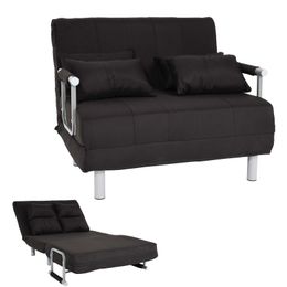 Schlafsessel MCW-K29, Klappsessel Schlafsofa G&auml;stebett Relaxsessel, Liegefl&auml;che 186x97cm Stoff (270g/m&sup2;) ~ schwarz