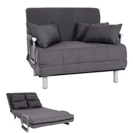 Schlafsessel MCW-K29, Klappsessel Schlafsofa G&auml;stebett Relaxsessel, Liegefl&auml;che 186x97cm Stoff (270g/m&sup2;) ~ dunkelgrau