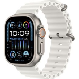 Smartwatch Apple "Watch Ultra 2 GPS 49 mm + Cellular Titanium One-Size" Smartwatches weiß (titanium, white ocean) Fitness-Tracker Bestseller