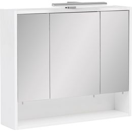 Spiegelschrank Welltime "Kent" Schränke Gr. B/H/T: 70 cm x 65,6 cm x 16 cm, weiß (kreideweiß) Bad-Spiegelschränke