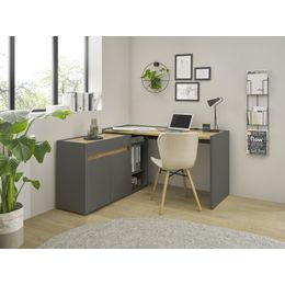 Büromöbel-Set Inosign "CiTY/GiRON" Arbeitsmöbel-Sets Gr. B/H/T: 273 cm x 158 cm x 120 cm, grau (anthrazit) Büromöbel-Sets