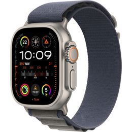 Smartwatch Apple "Watch Ultra 2 GPS 49 mm + Cellular Titanium L" Smartwatches blau (titanium, blue alpine) Fitness-Tracker Bestseller