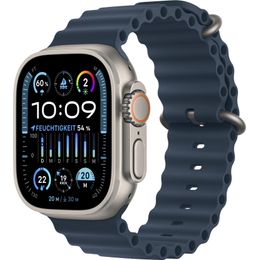 Smartwatch Apple "Watch Ultra 2 GPS 49 mm + Cellular Titanium One-Size" Smartwatches blau (titanium, blue ocean) Fitness-Tracker Bestseller