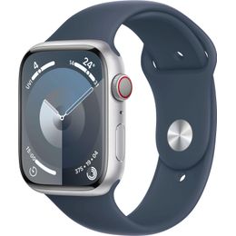 Smartwatch Apple "Watch Series 9 GPS + Cellular 45mm Aluminium M/L" Smartwatches silberfarben (silber) Fitness-Tracker