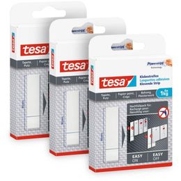 Tesa Powerstrips® Tapete&Putz - doppelseitige Klebestreifen für Tapete und Gips - Ersatz-Klebestreifen für den ® Klebenagel - Haltekraft 1,0 kg/Nagel - 3