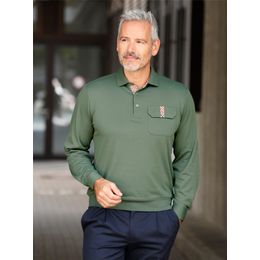 Poloshirt Hajo "Langarm-Poloshirt" Gr. 52/54, grün (moos) Herren Shirts Langarm
